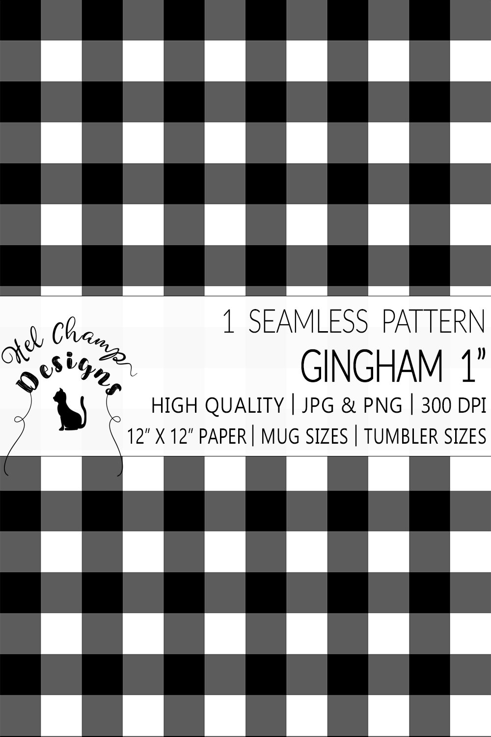Gingham black with white scrapbooking vichy papers design