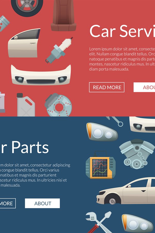 Vector car parts web banner templates illustration (871934)