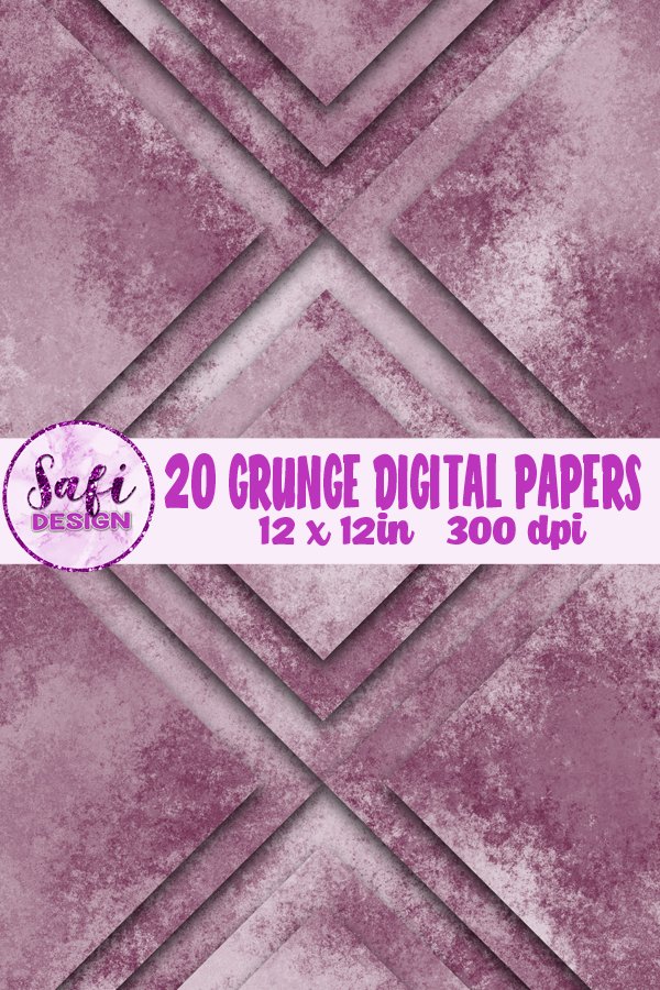 Digital Paper - Plum Grunge Backgrounds