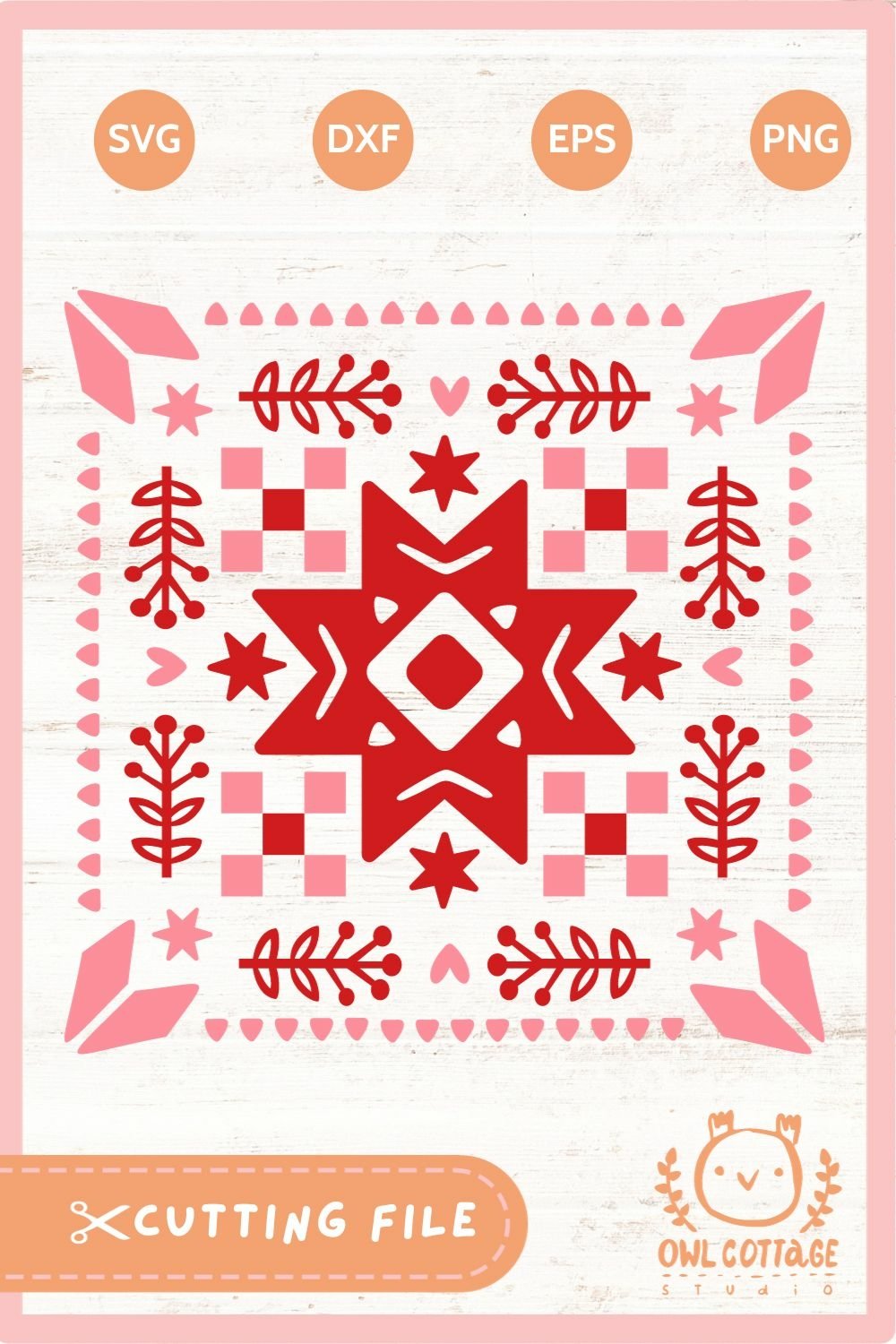 Scandinavian Star SVG | Nordic style Merry Christmas Clipart