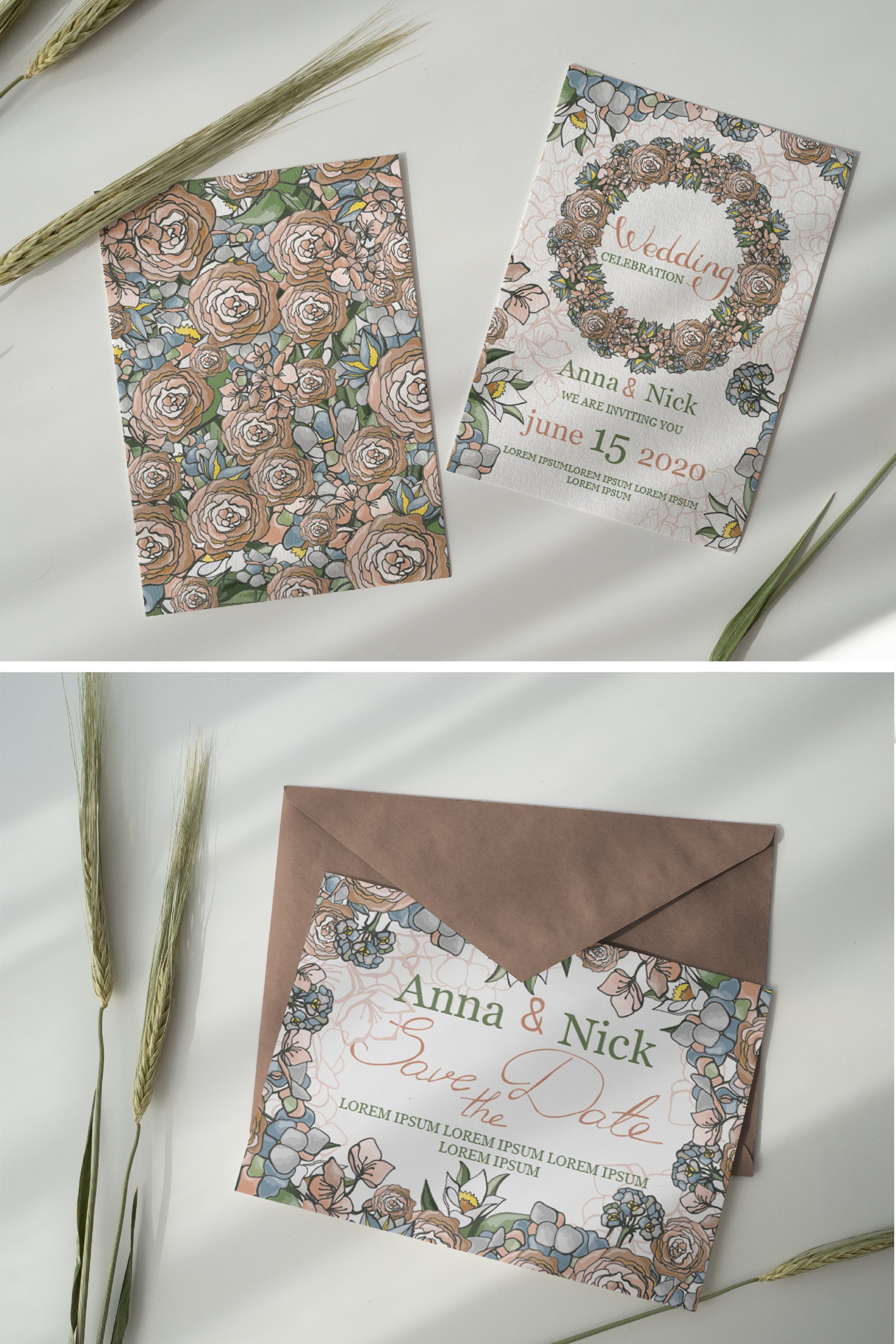 Pastel Wedding Invitation Cards (979195)