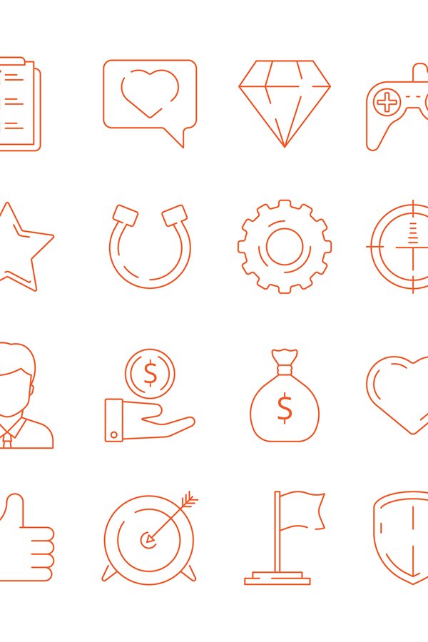 Gamification symbols. Business achievements rules for gamers