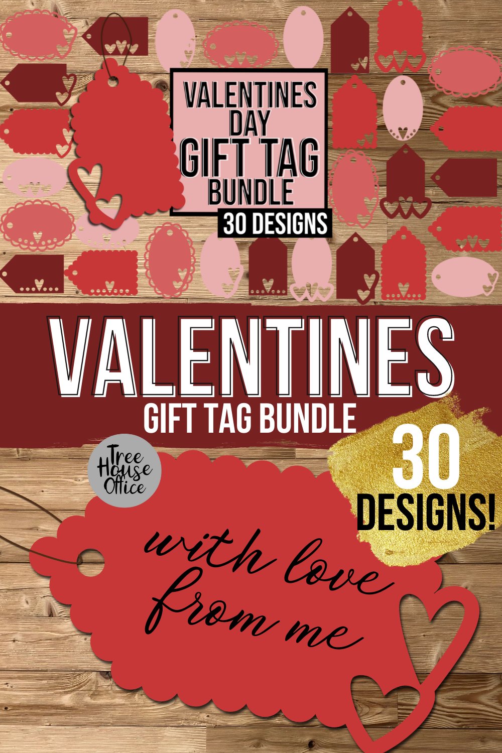 Valentines Day Gift Tags SVG, Valentine Heart Tags Bundle