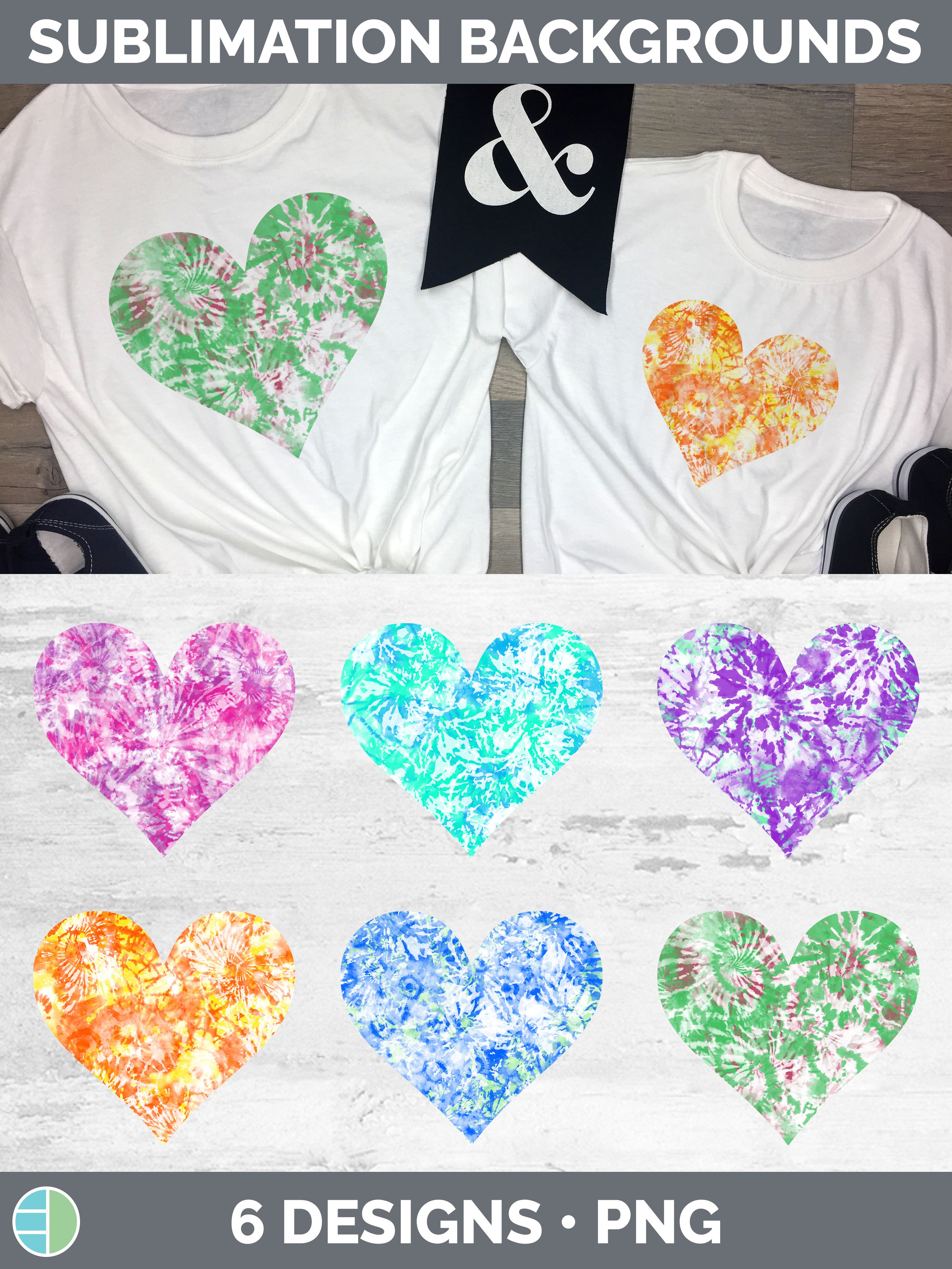 Tie Dye Hearts Clipart