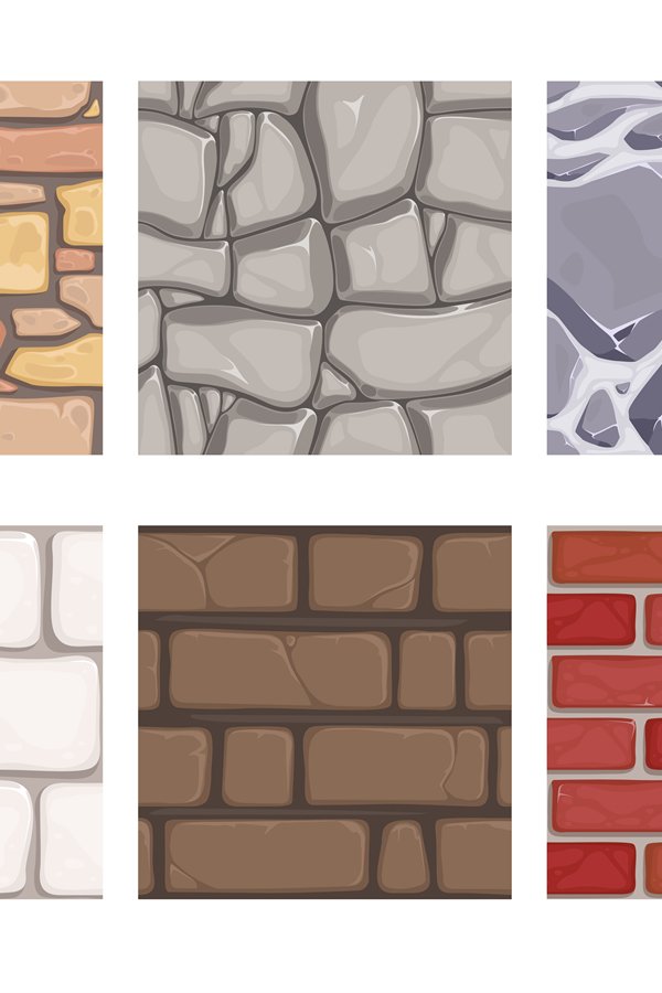 Wall game textures. Seamless rock earth stones ground wallpa