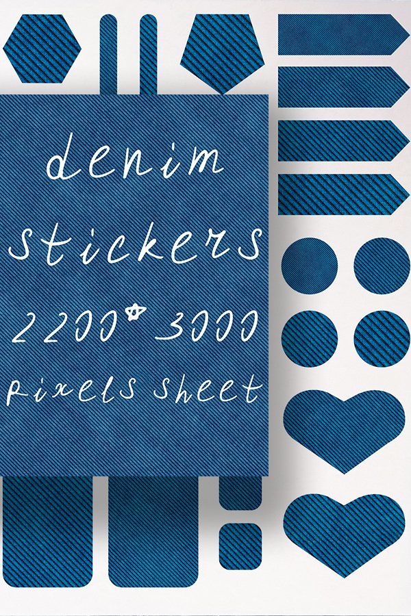 DENIM stickers sheet in png