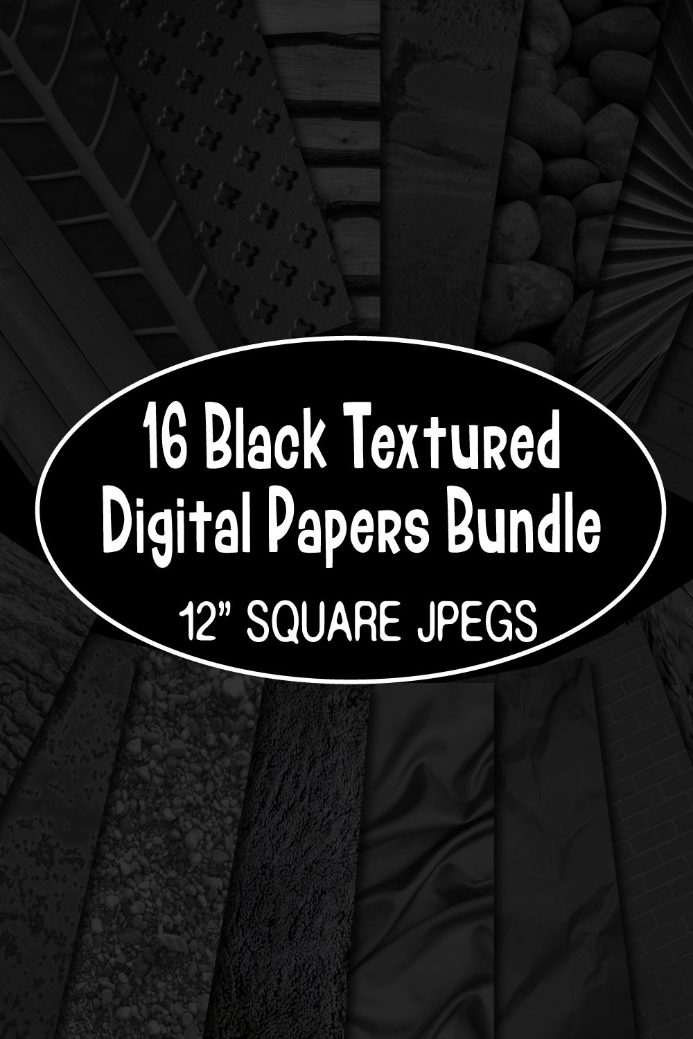 Black Texture Background Digital Papers Bundle