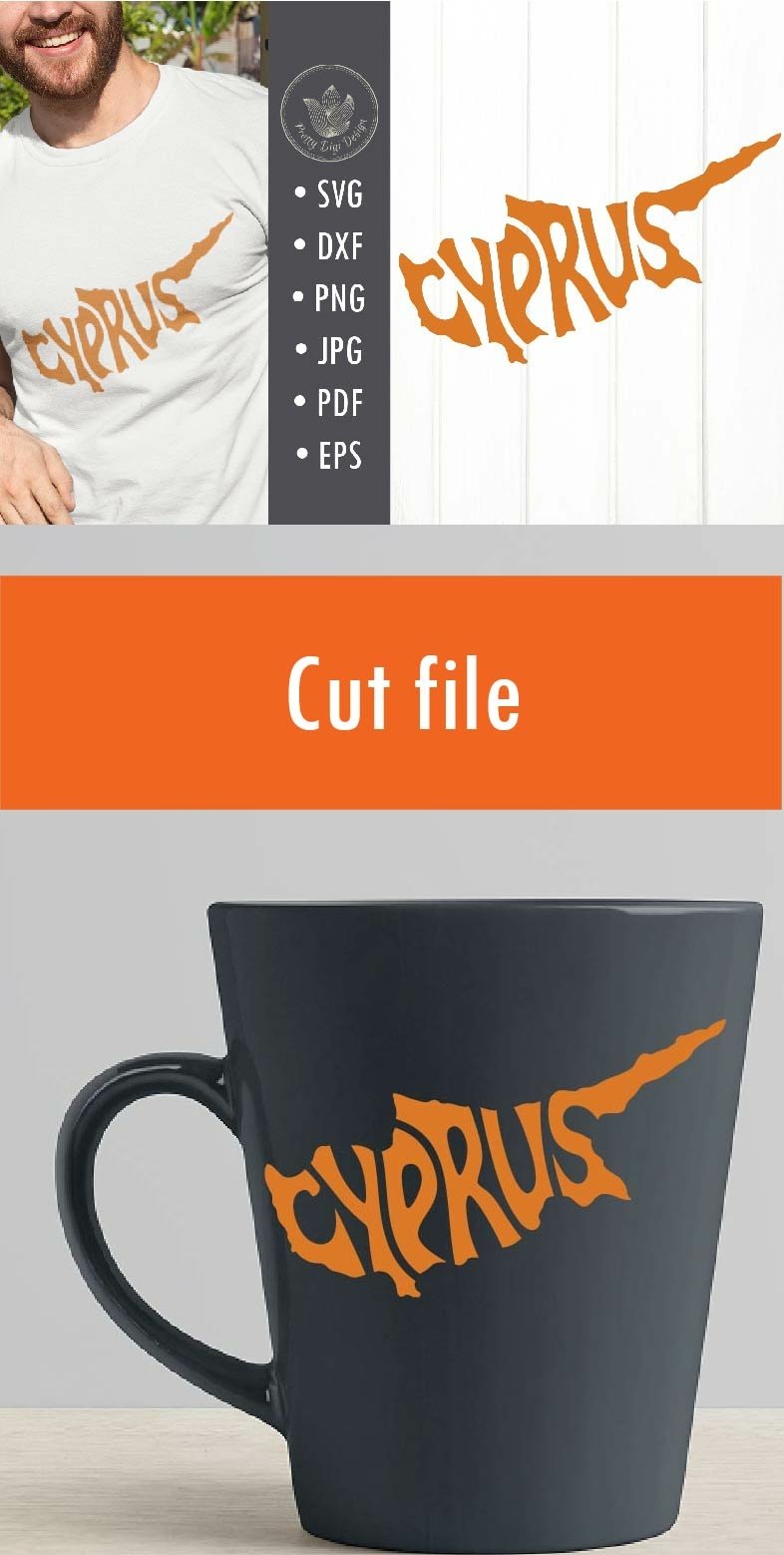 Cyprus SVG cut file in the shape of the country