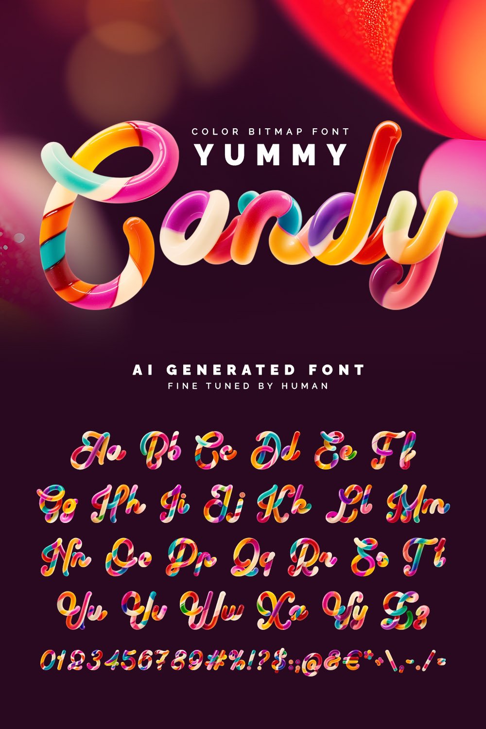 Yummy Candy - Color Bitmap Font