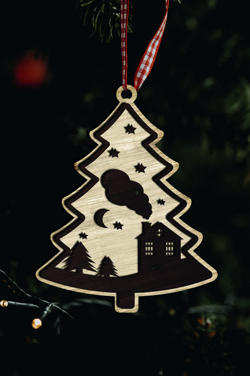 Christmas Tree Decoration, Multilayer Template