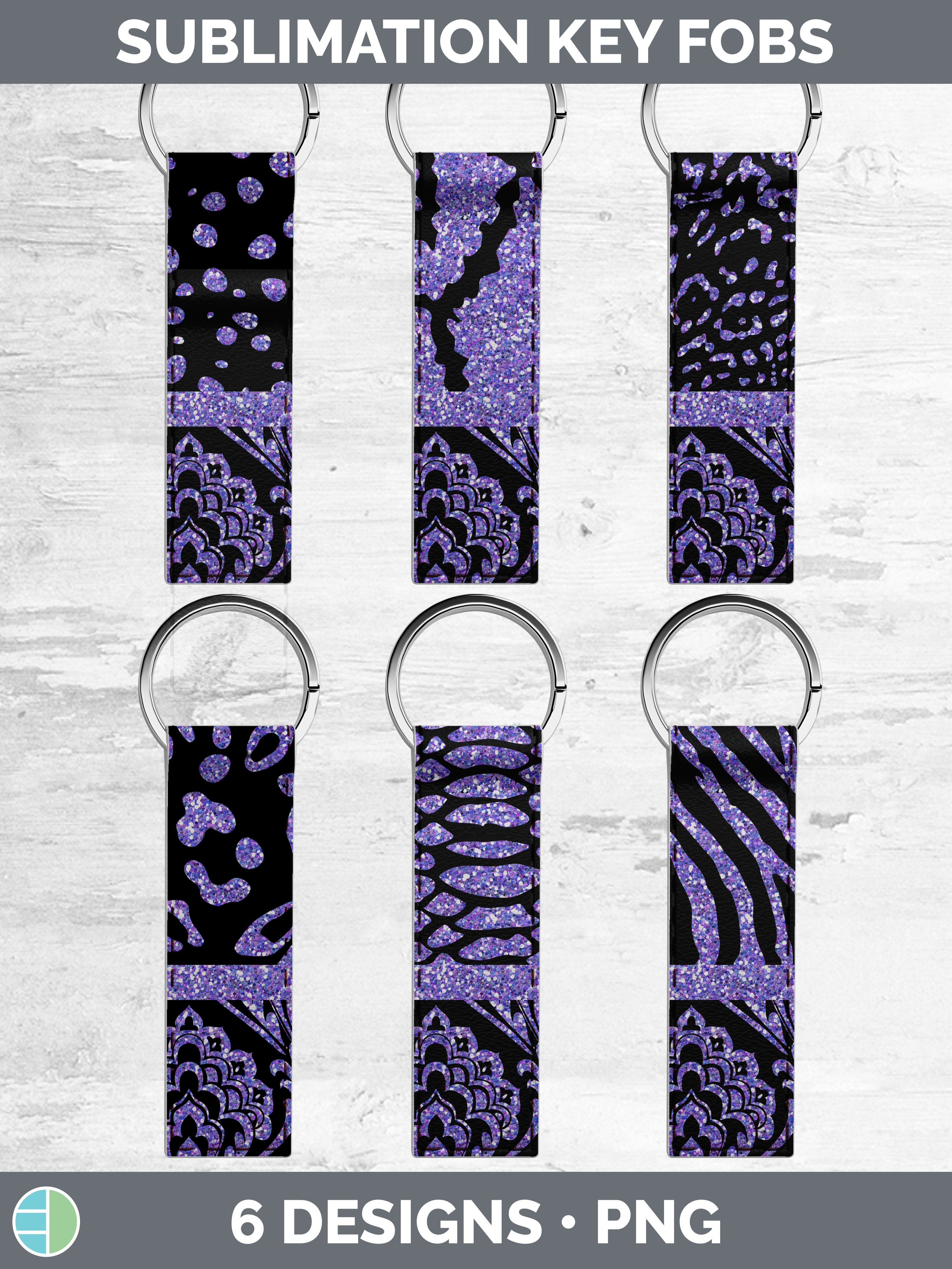 Purple Damask Key Fob | Wristlet Sublimation