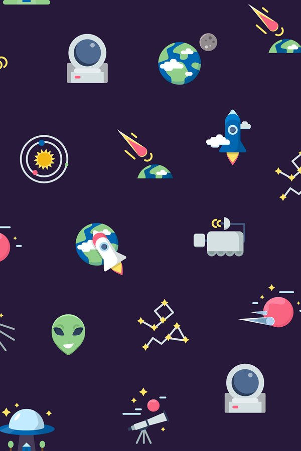 Vector flat space icons pattern or background (873599)