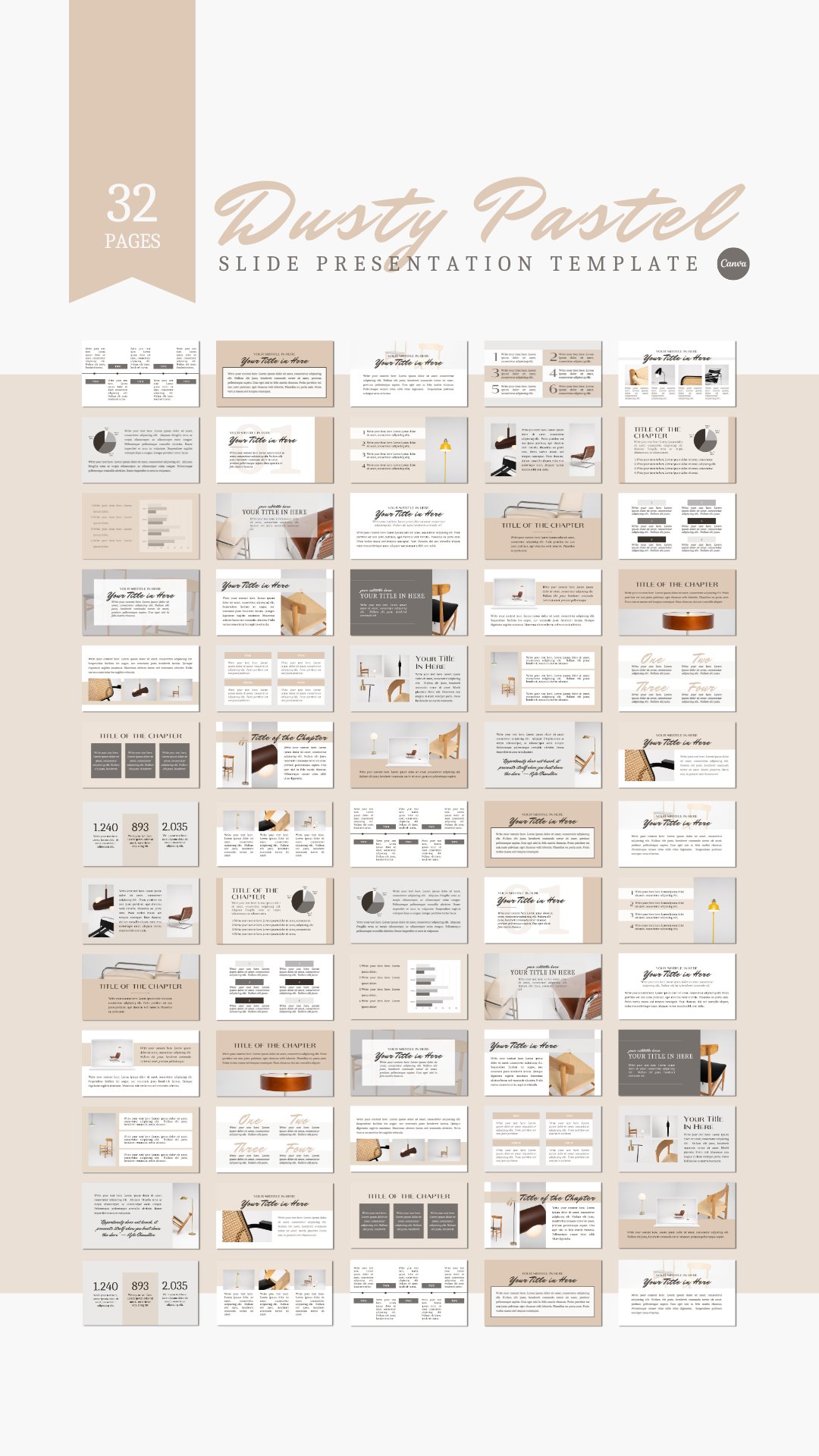 SLIDE Dusty Pastel CANVA TEMPLATE