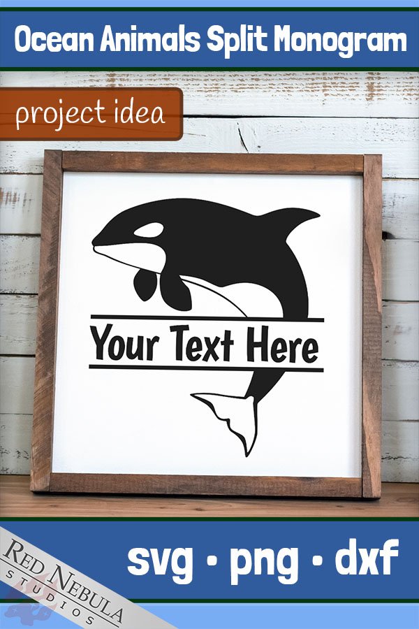 Orca Split Monogram SVG, PNG, & DXF | Killer Whale SVG
