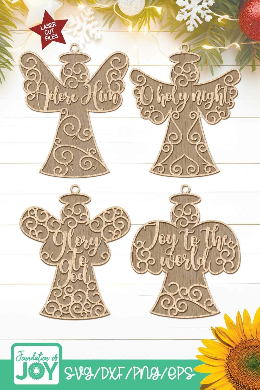 Angel Laser Cut Ornaments, Christmas Ornaments