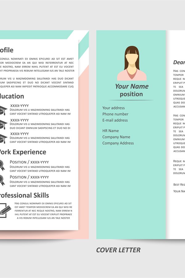 Female resume and cover letter template