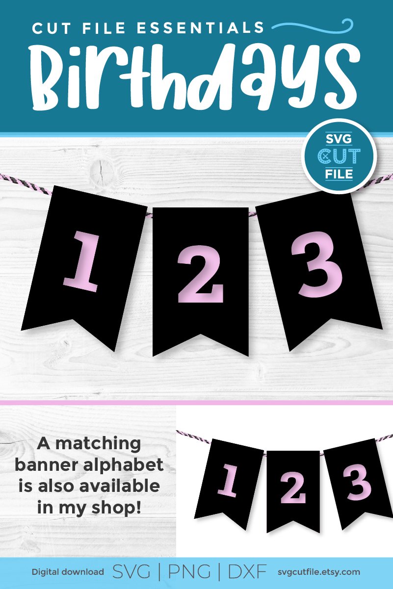 Banner Svg, Bunting Banner Svg, a numbers banner for crafter