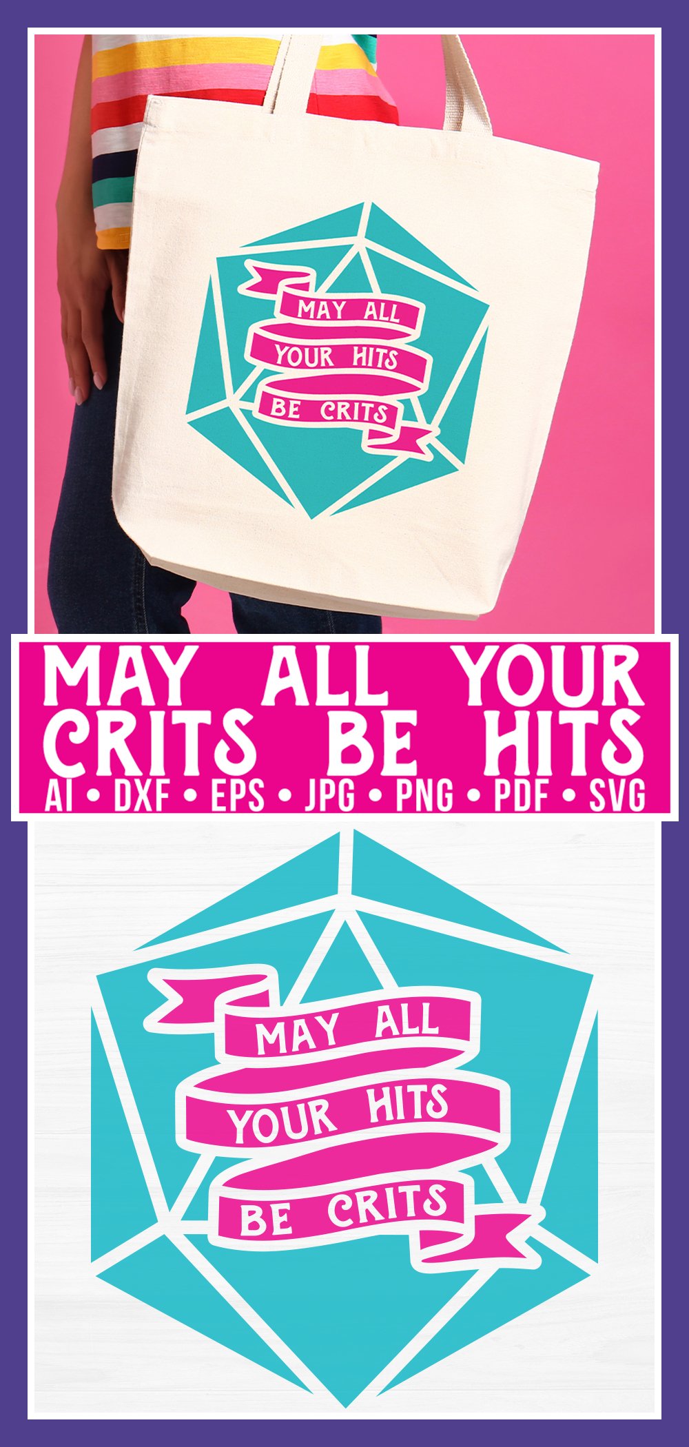 May all your hits be crits DnD SVG