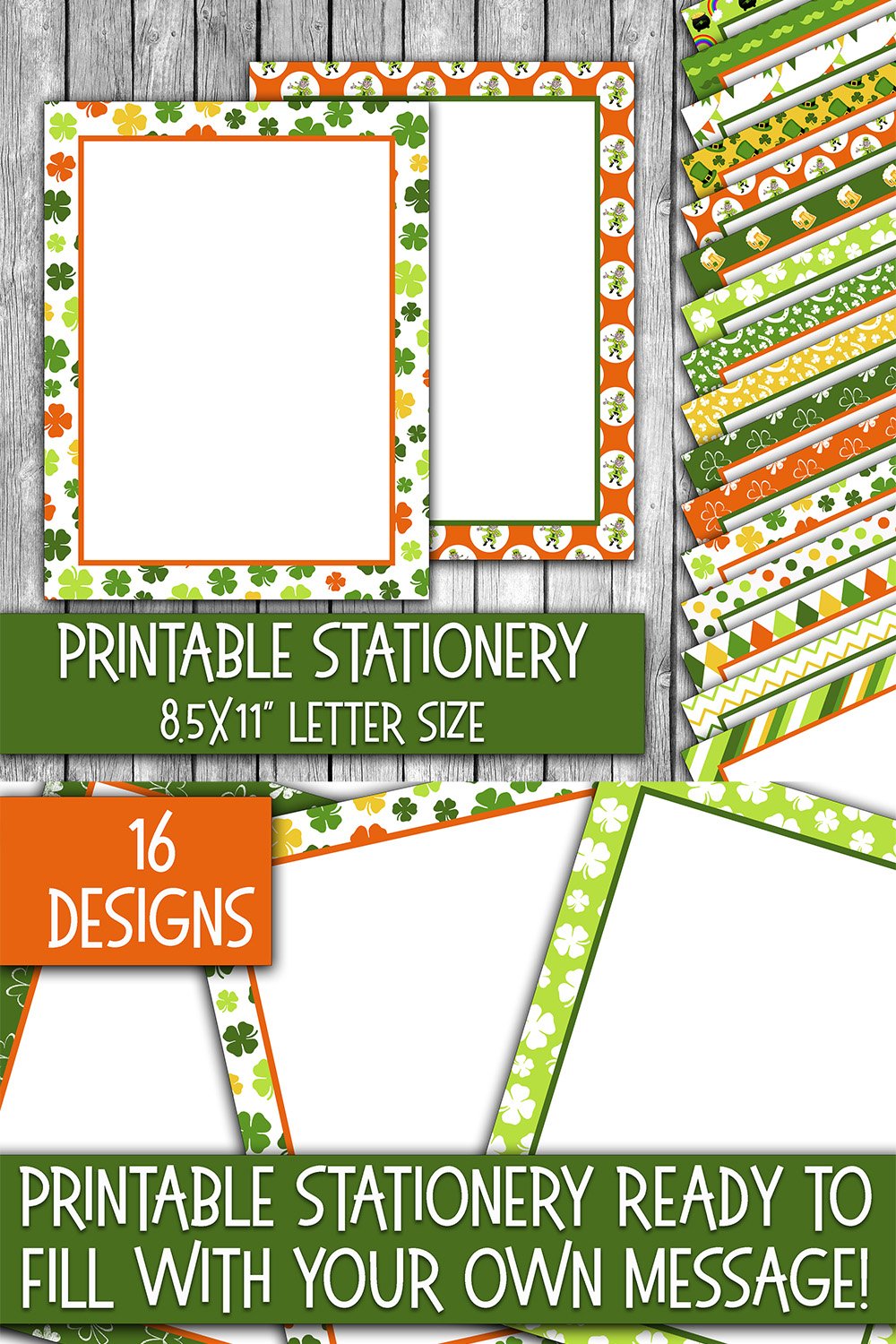 St Patrick's Day Letter Size Digital Paper