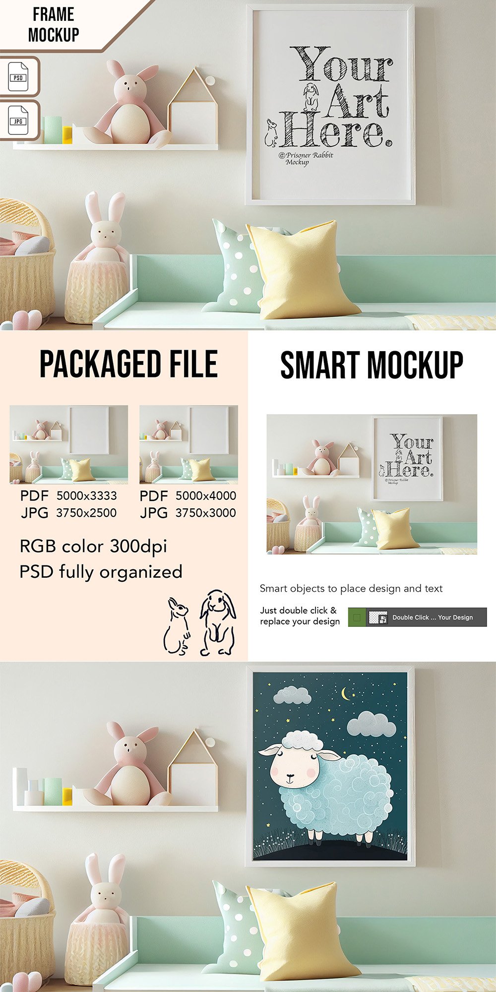 Frame Smart Mockup PSD & JPG Template Graphic (2772656)