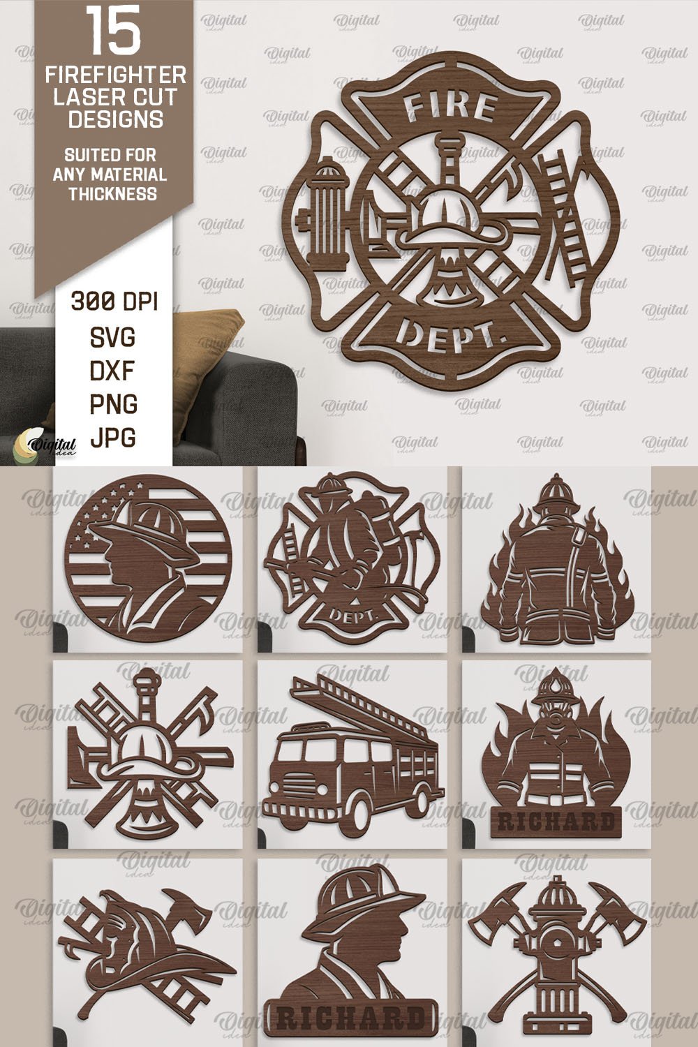 Firefighter Signs Laser Cut Bundle. Firefighter Designs