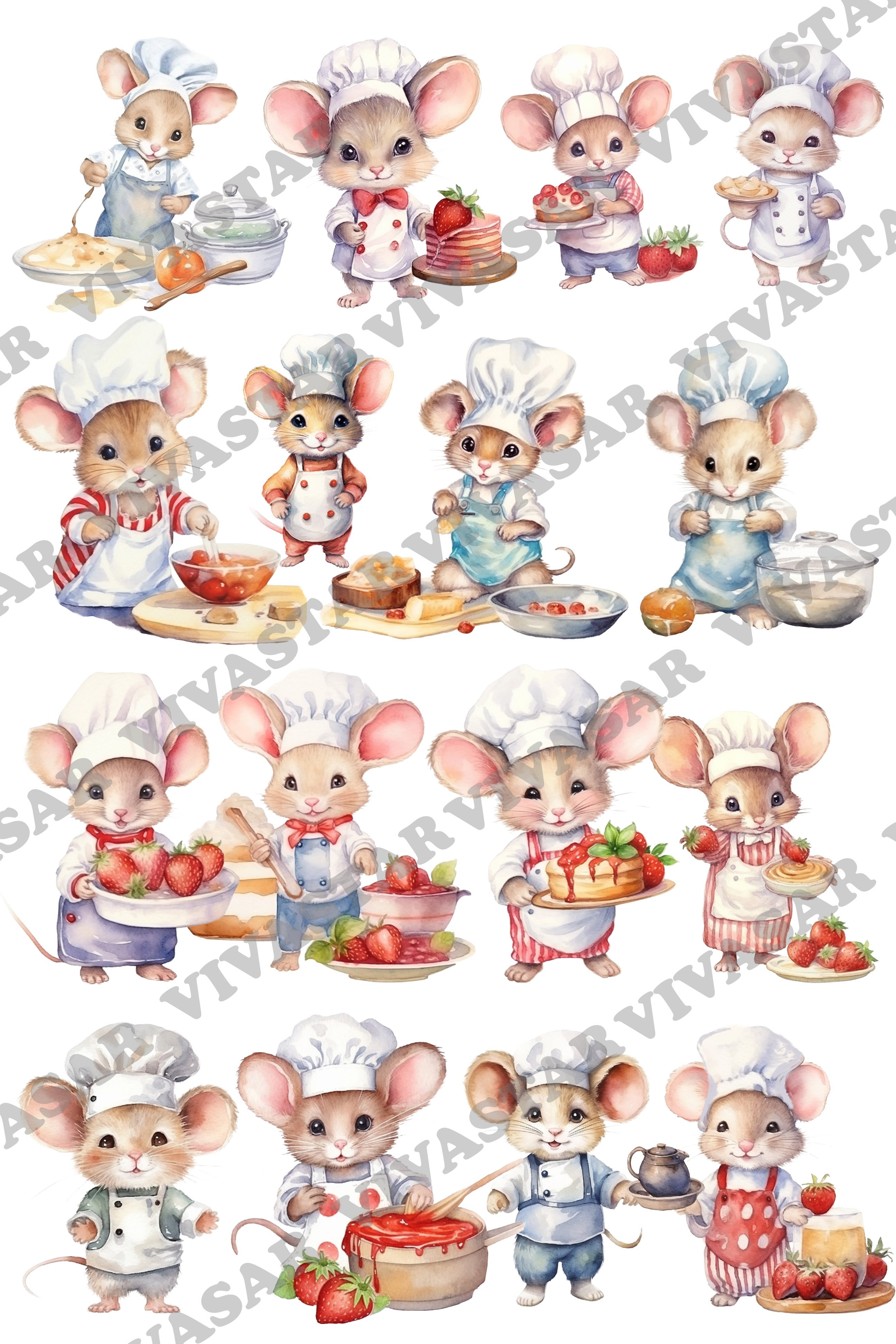 Cute Little Mouse Clipart cute chef clipart Cooking clipart
