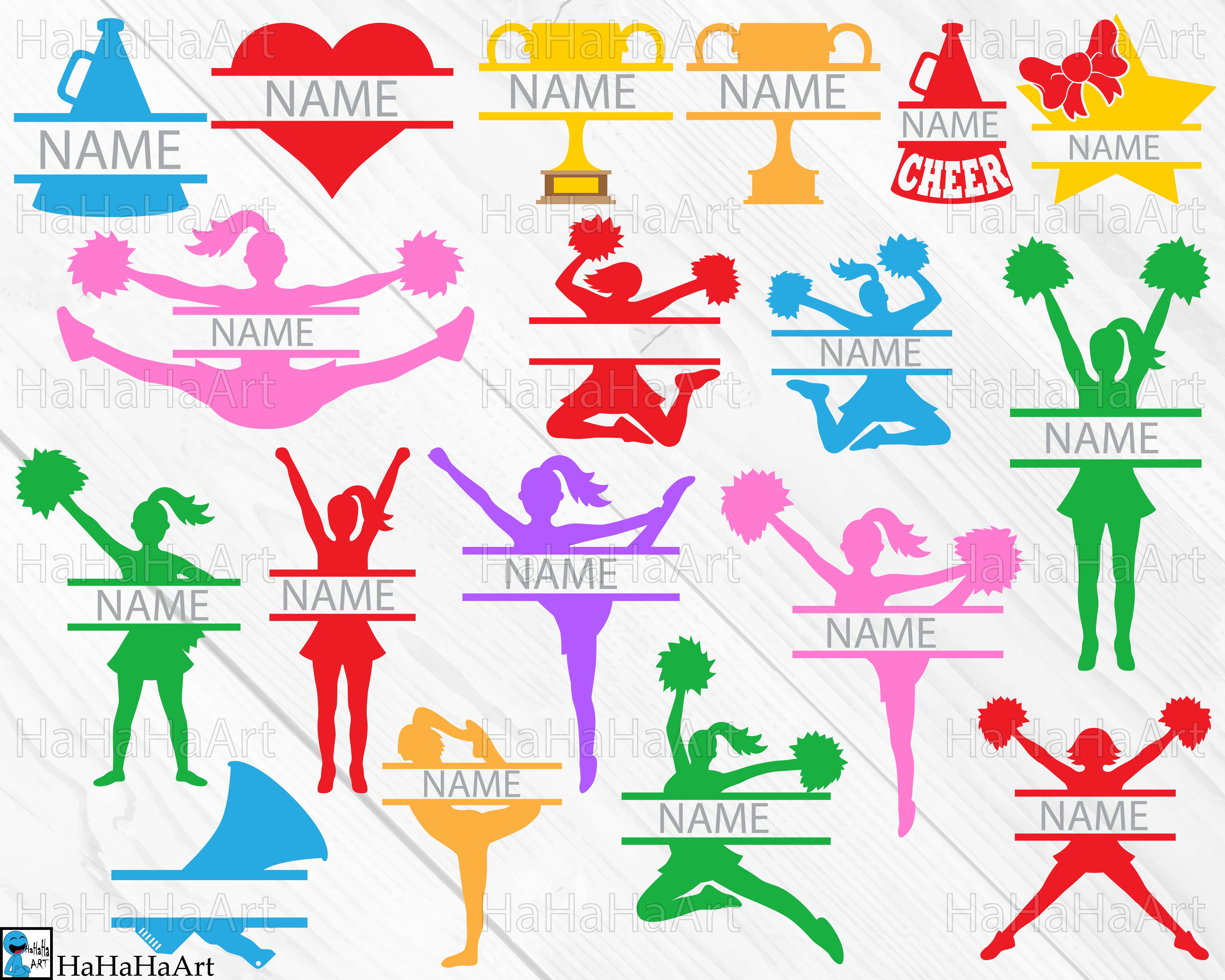 Split Cheer Designs - Clip art / Cutting Files (1054161)
