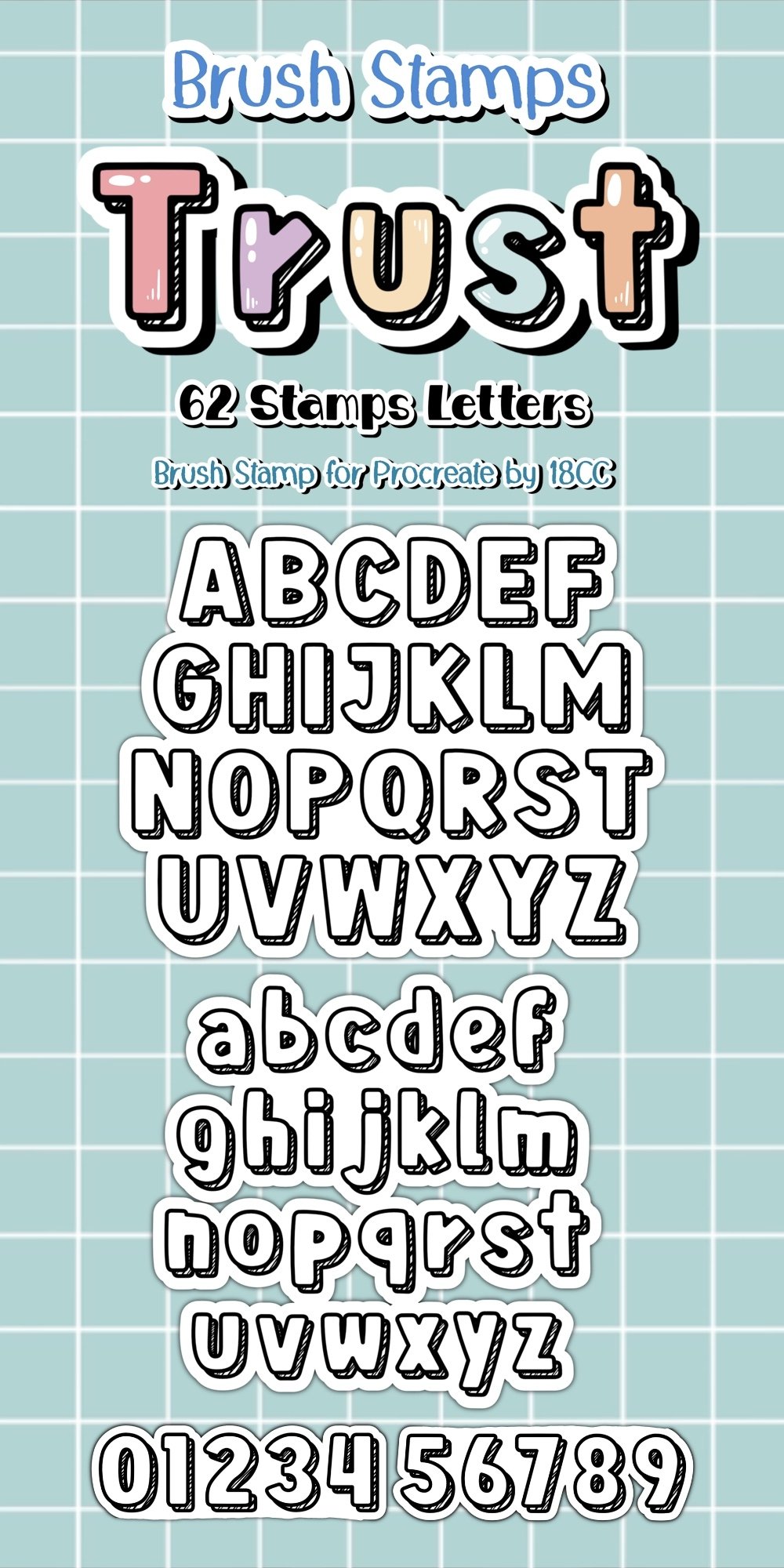 Trust Letters | Procreate Brush Stamp