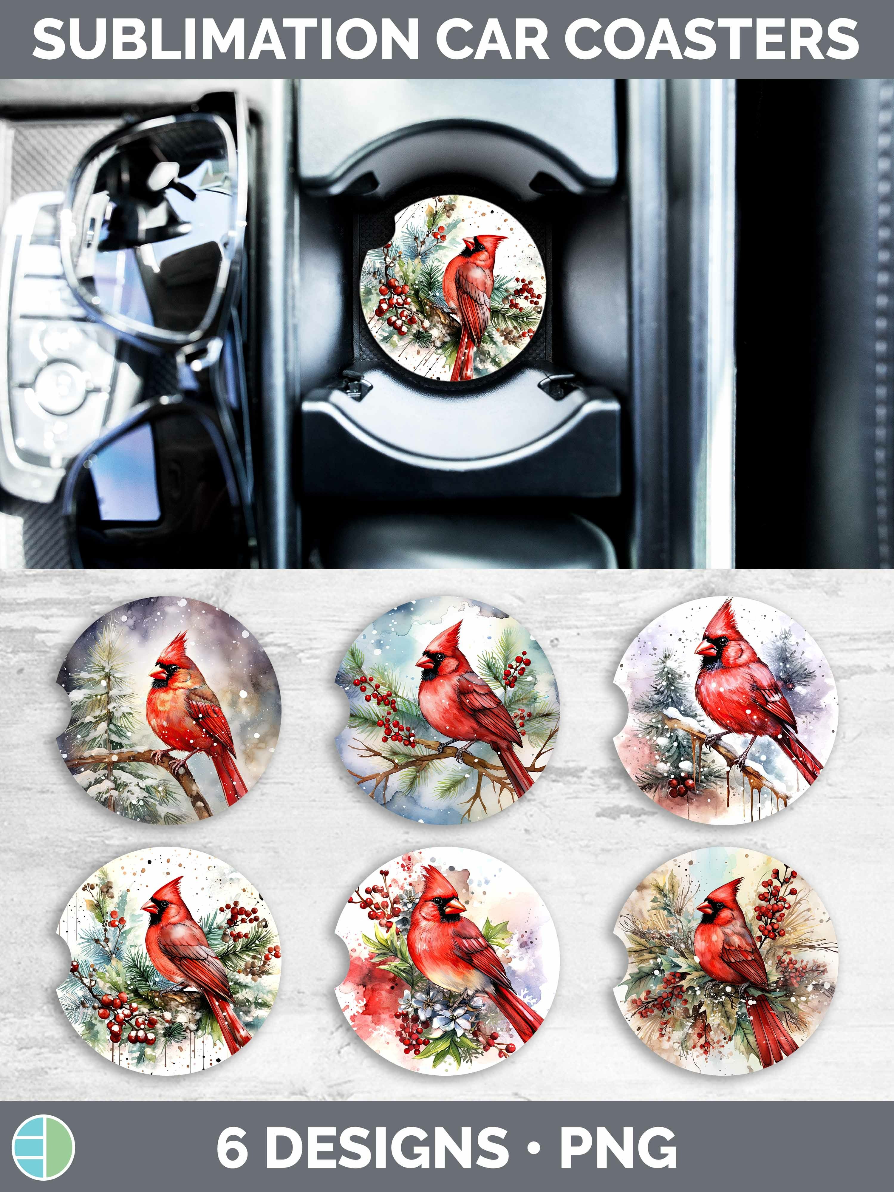 Christmas Christmas Cardinal Car Coaster | Bundle Coaster De
