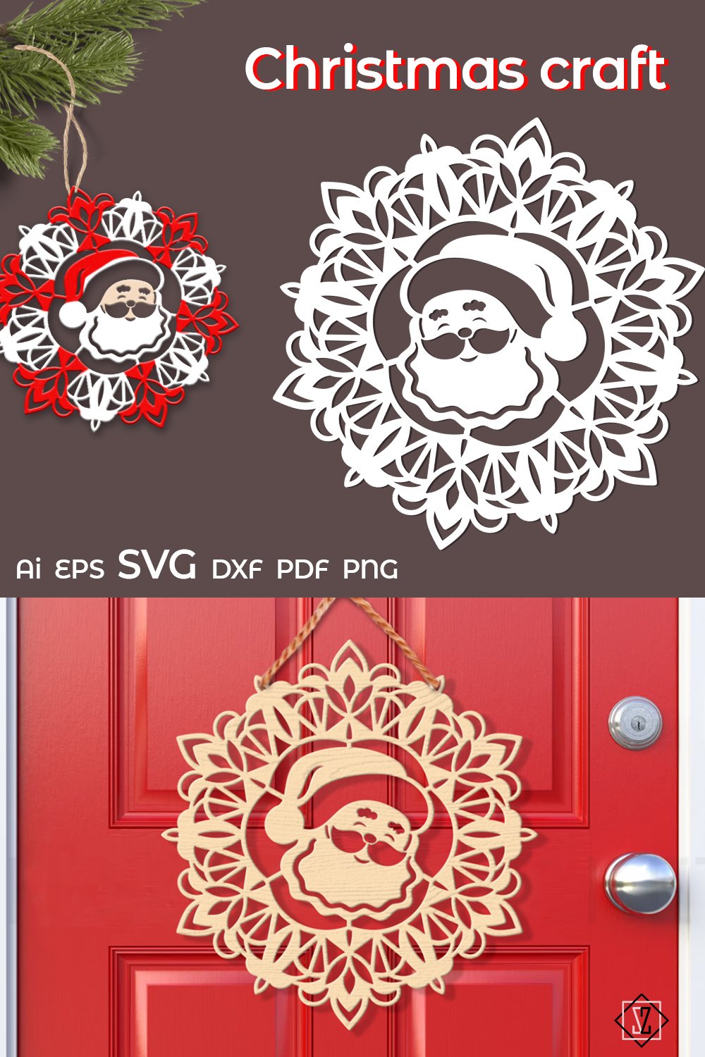 Snowflake with Santa Claus/ Cutting file