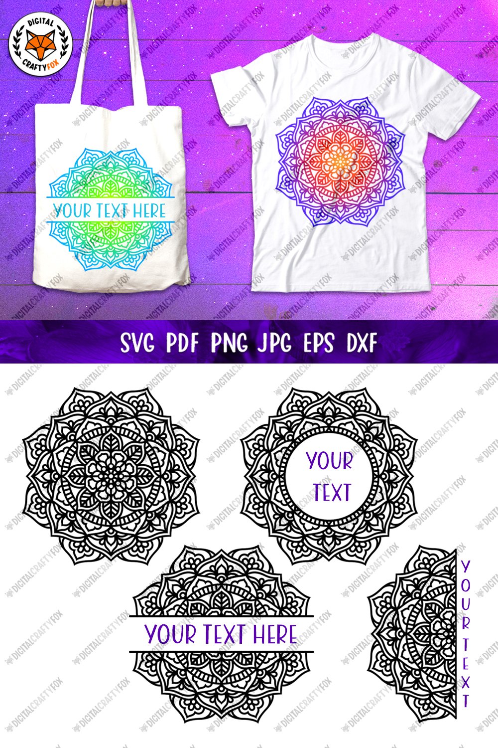 Mandala Monogram SVG, Zentangle SVG, Mandala Template SVG