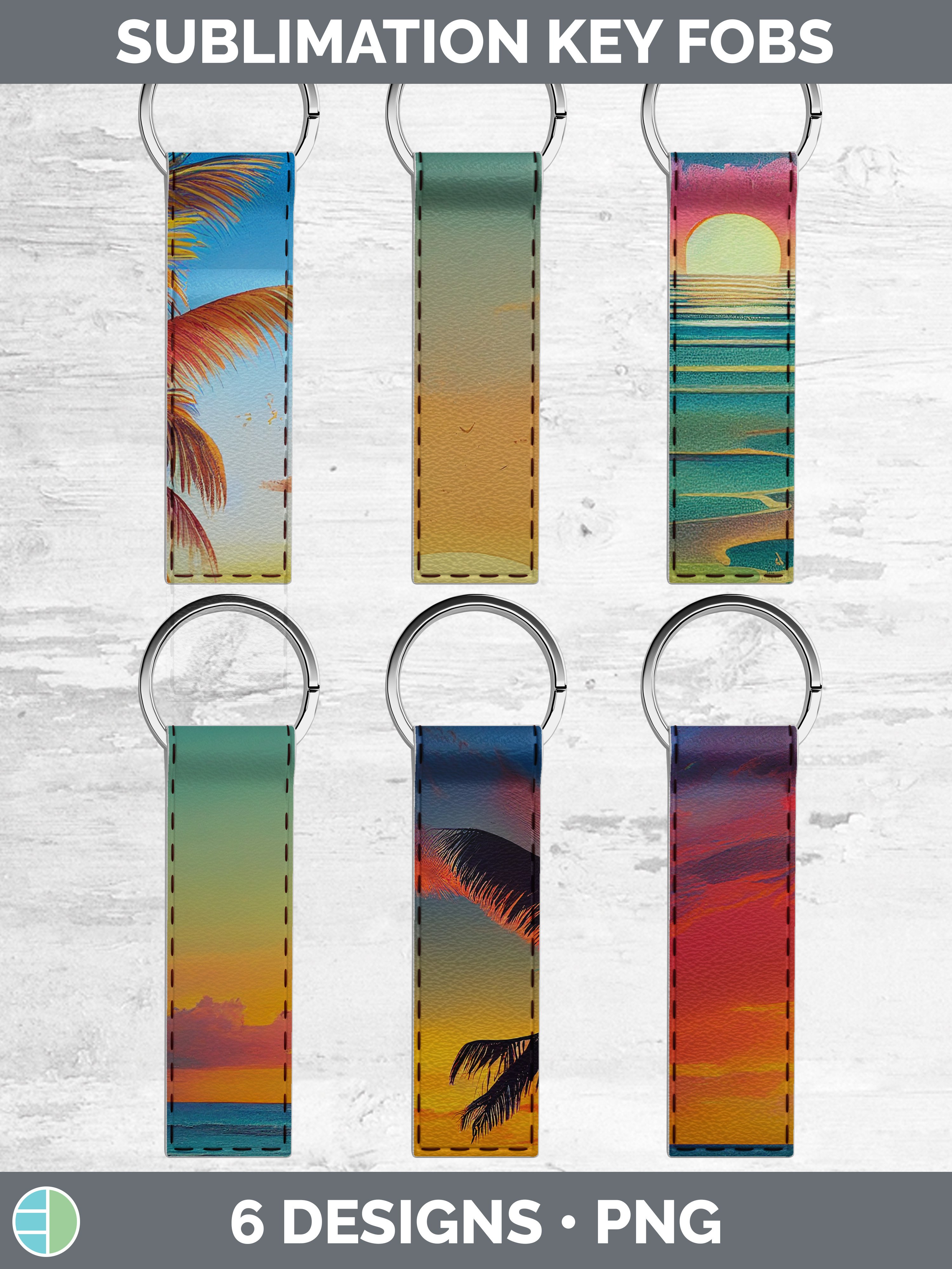 Beach Sunset Key Fob | Wristlet Sublimation