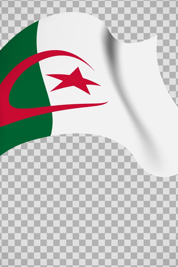 Algeria flag on transparent background