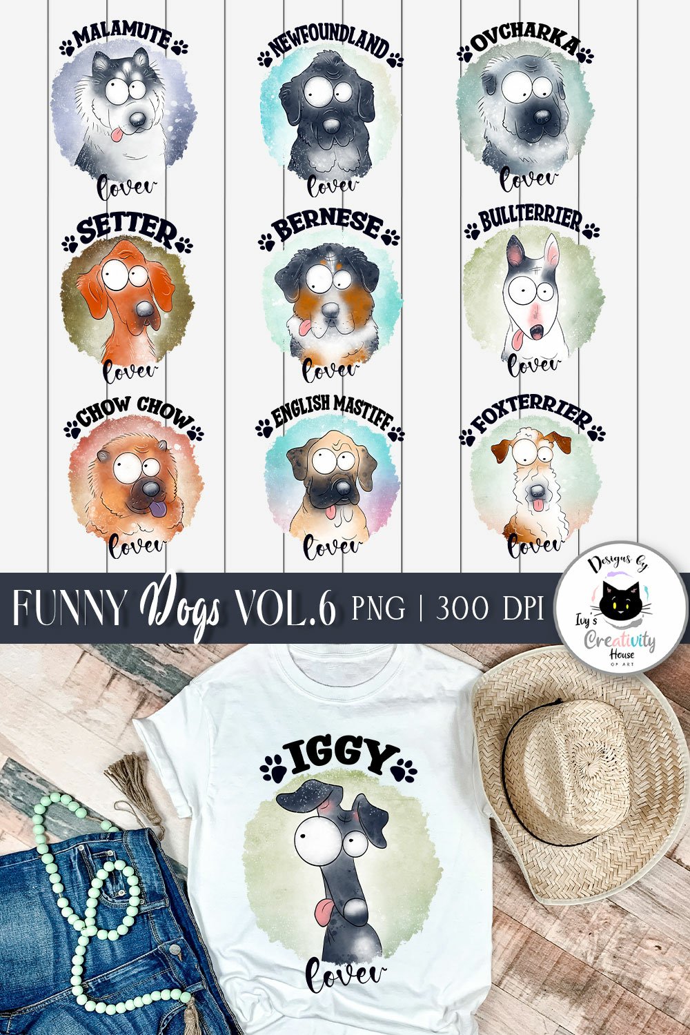Funny Dog Sublimation Bundle Vol.6 | Dog PNG Bundle