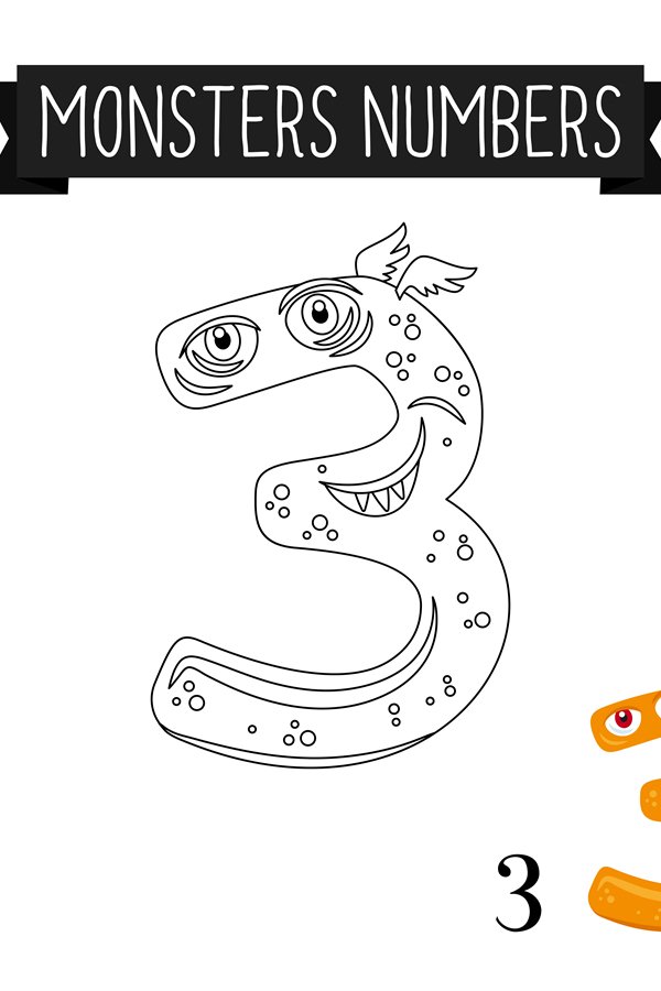 Coloring page monsters number 3