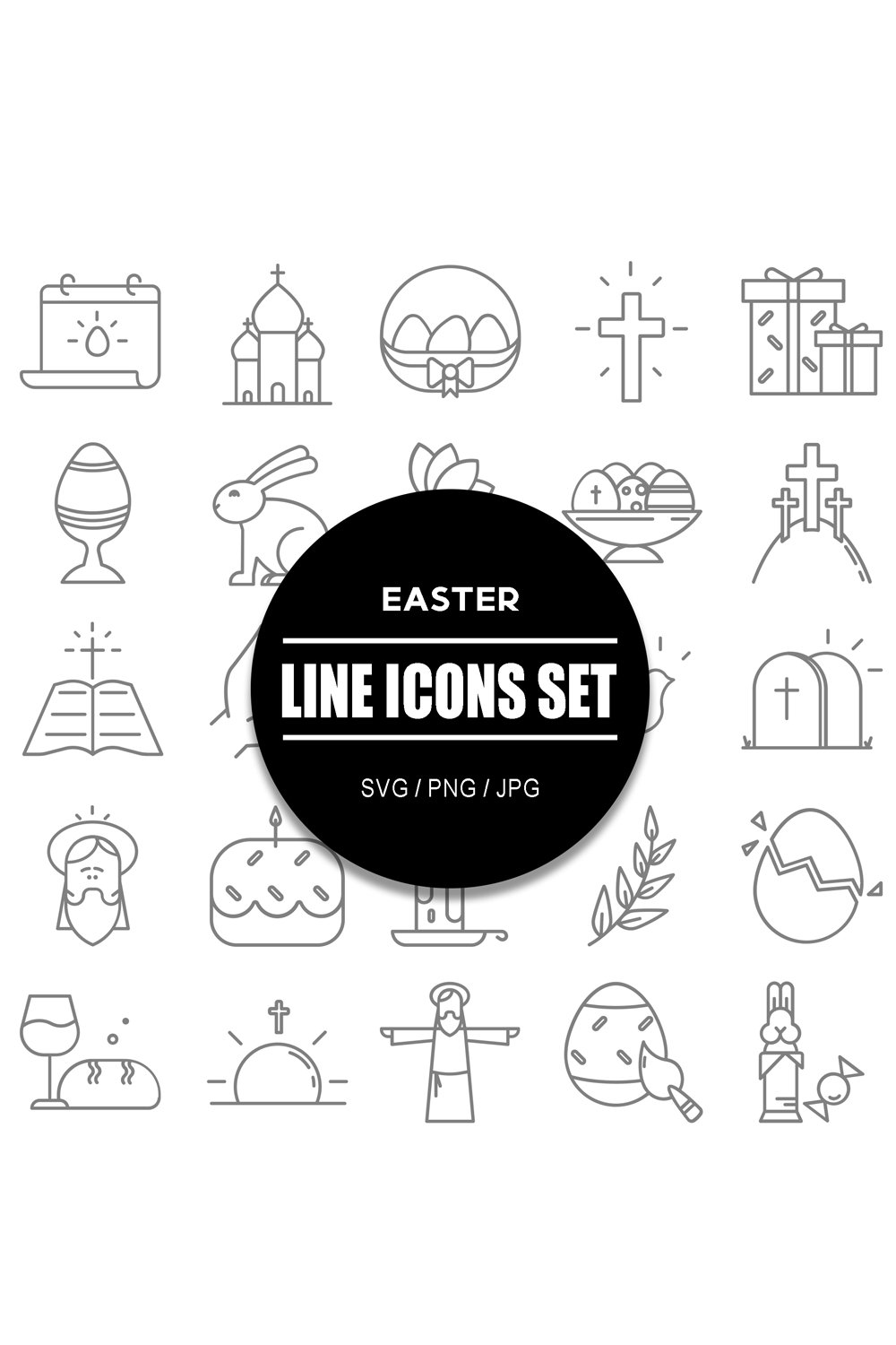 Easter Line Icon Set (2428878)