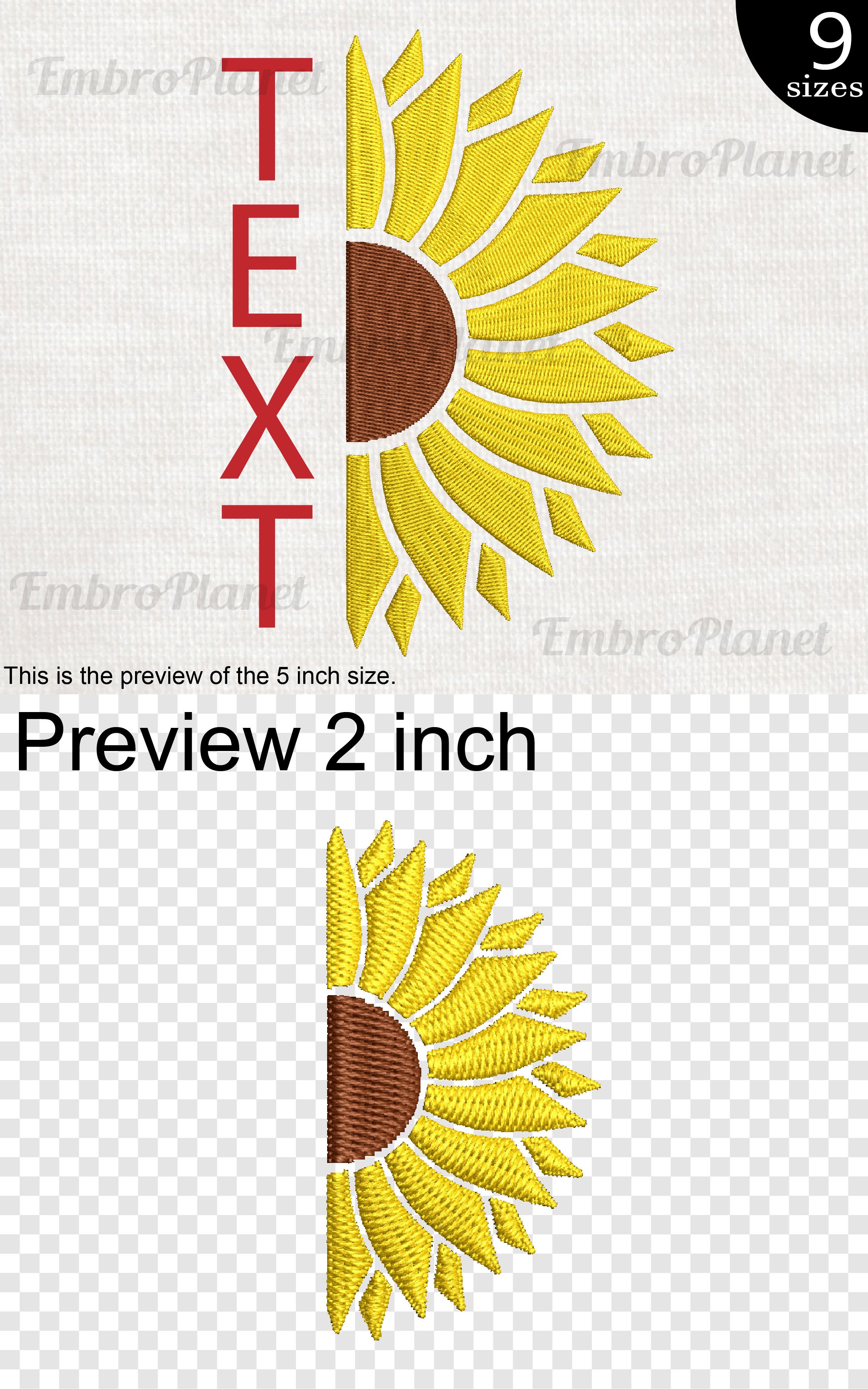 Split Sunflower - Embroidery Files - 1515e (602454)
