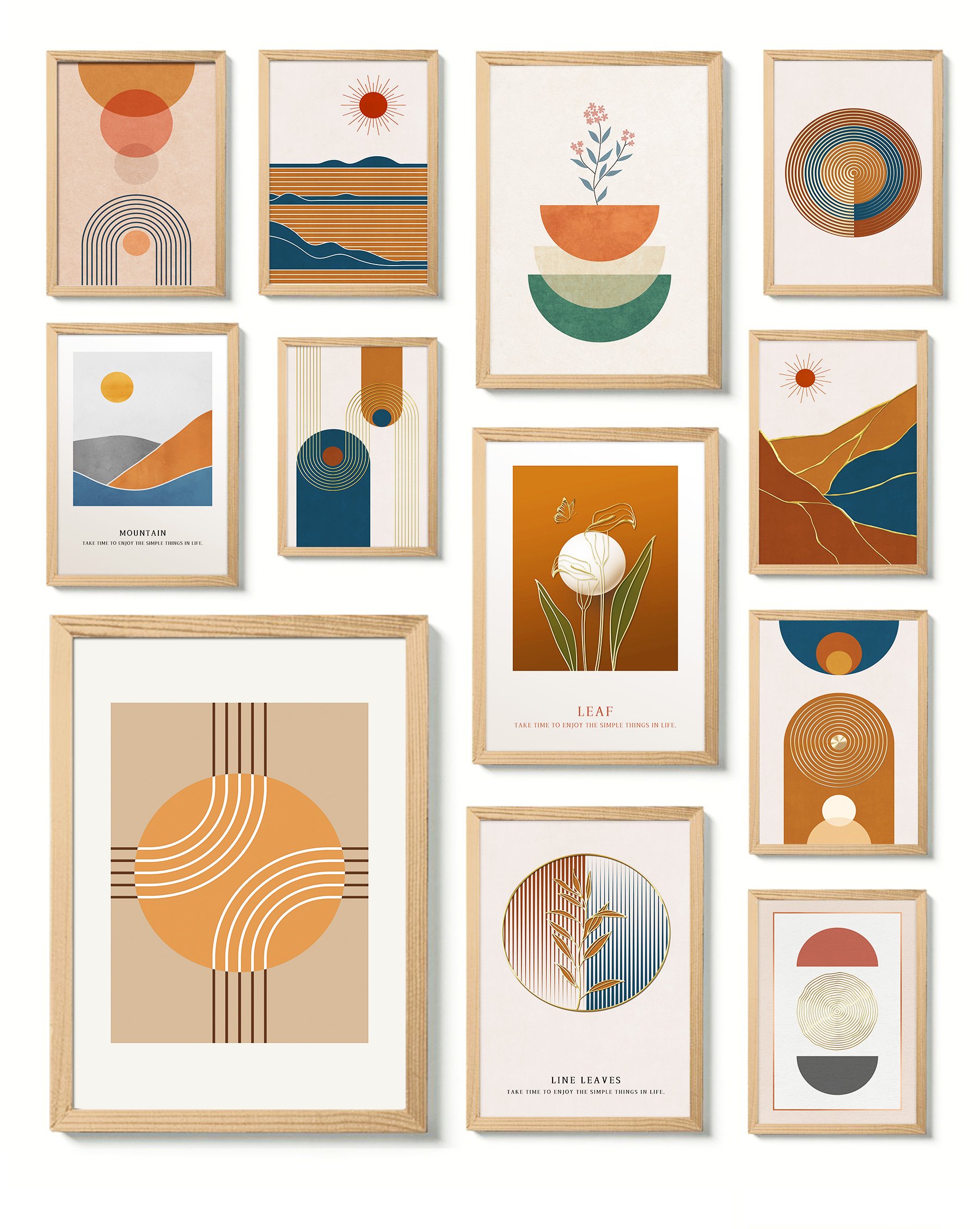 Modern simple geometric color block combination art pattern