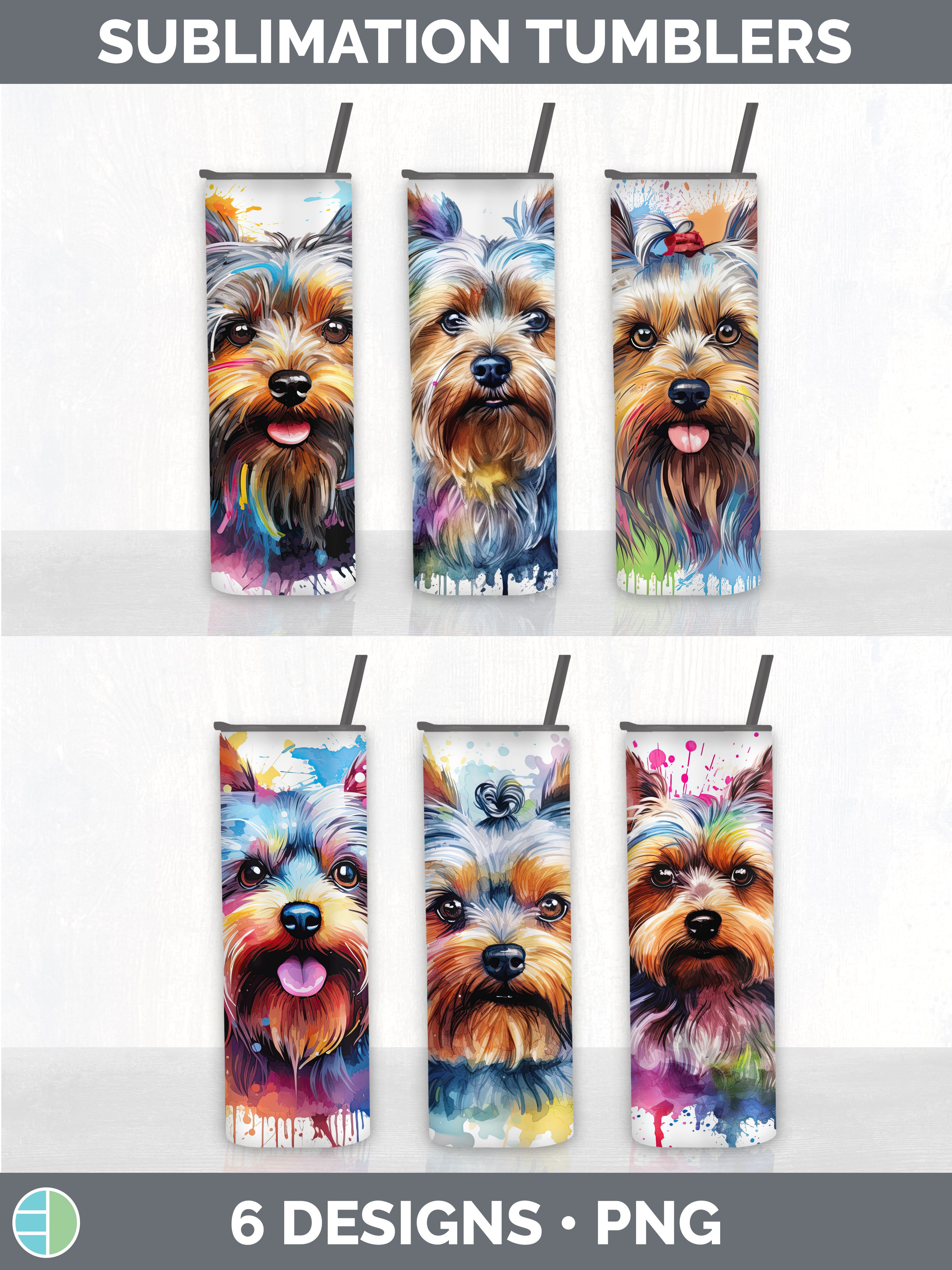 Splat Splat Rainbow Yorkshire Terrier Dog Tumbler | Sublimat