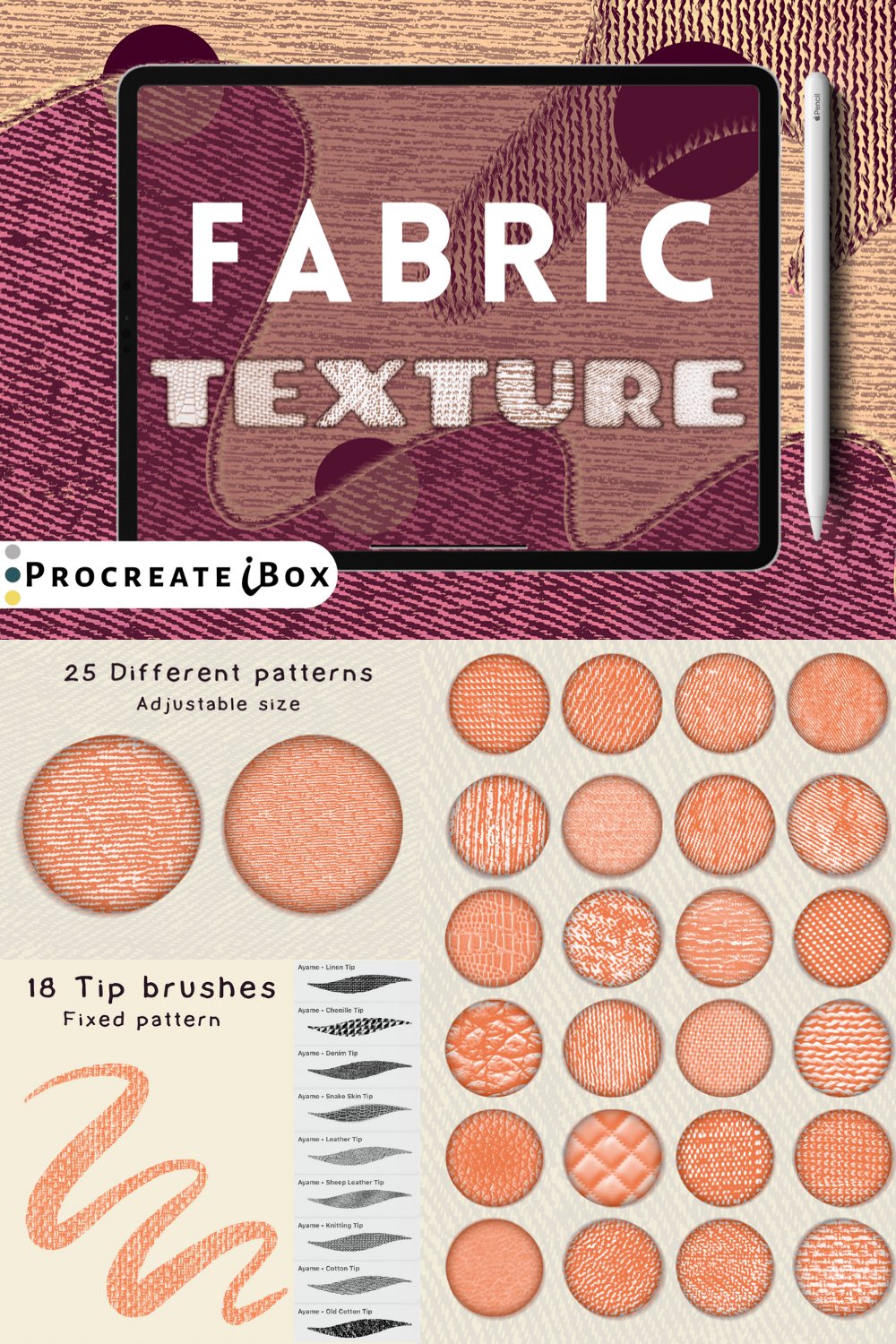 Fabric Pattern Procreate brushes | ProcreateiBox