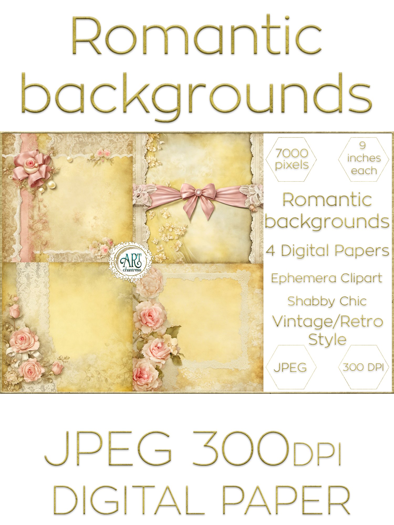 Vintage watercolor digital papers backgrounds soft (2957085)