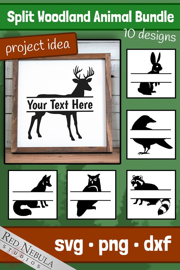 Woodland Split Monogram Animals Bundle | 10 (1234624)