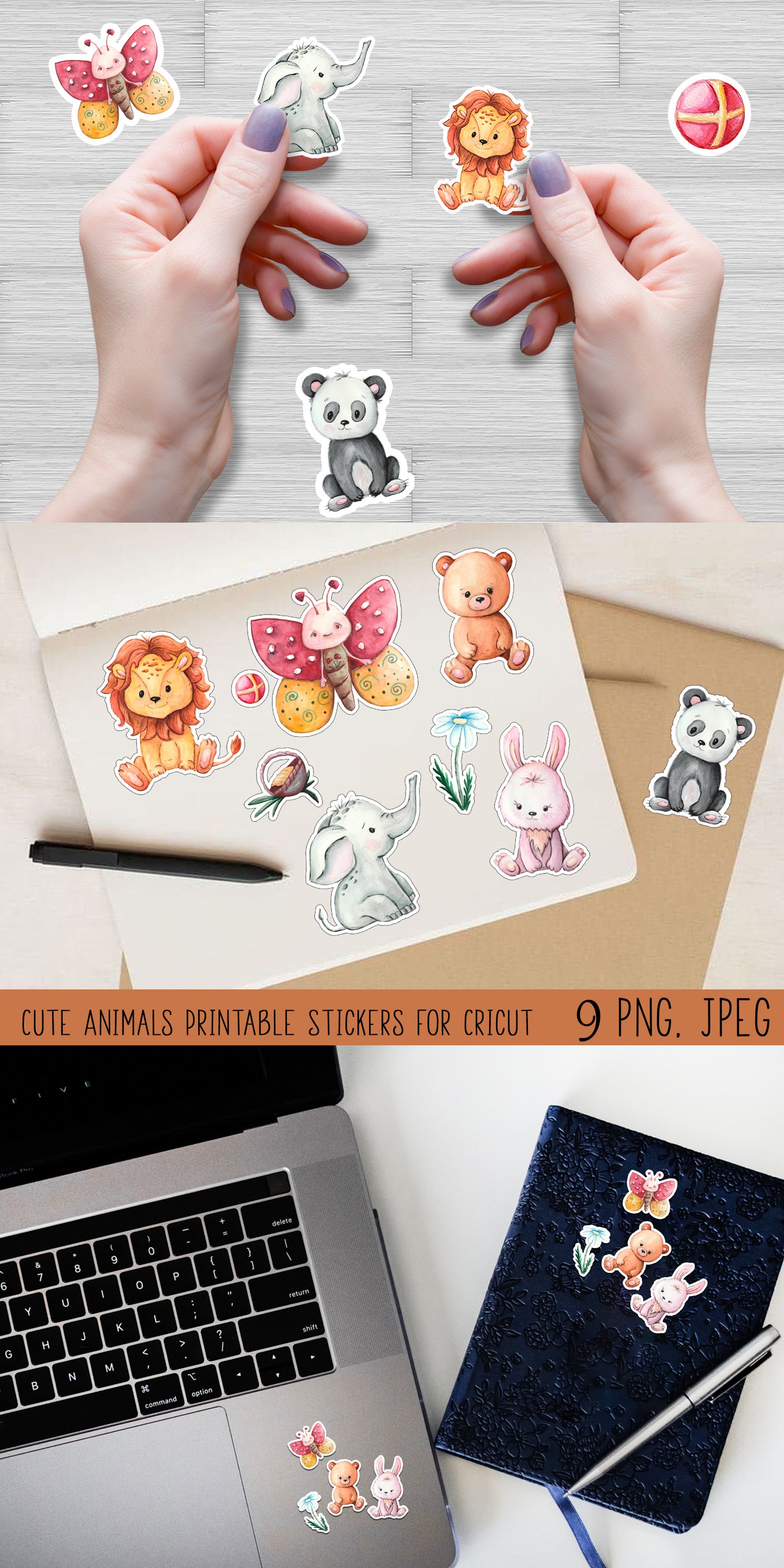 Cute Animals Printable Stickers for Cricut