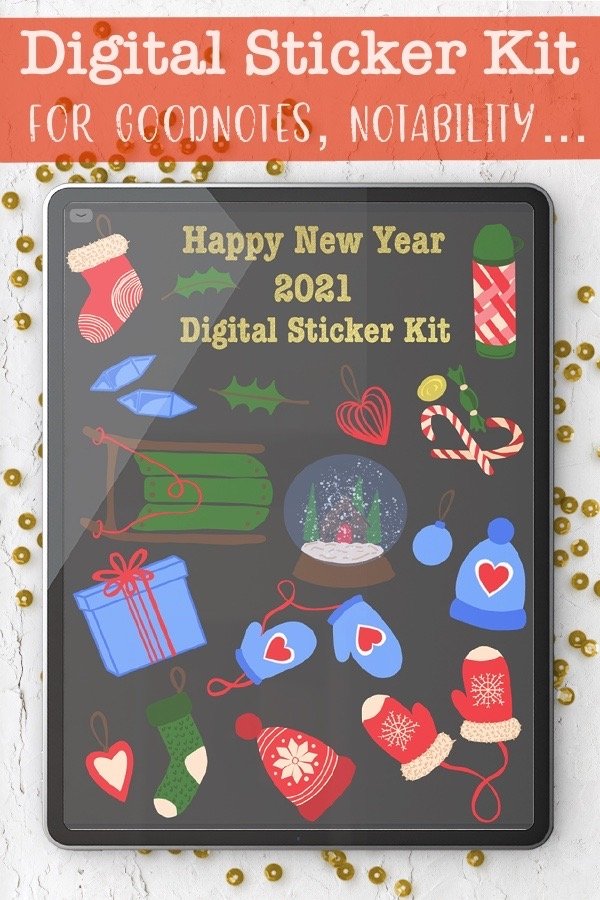 Digital planner sticker Kit for Goodnotes.Christmas Stickers