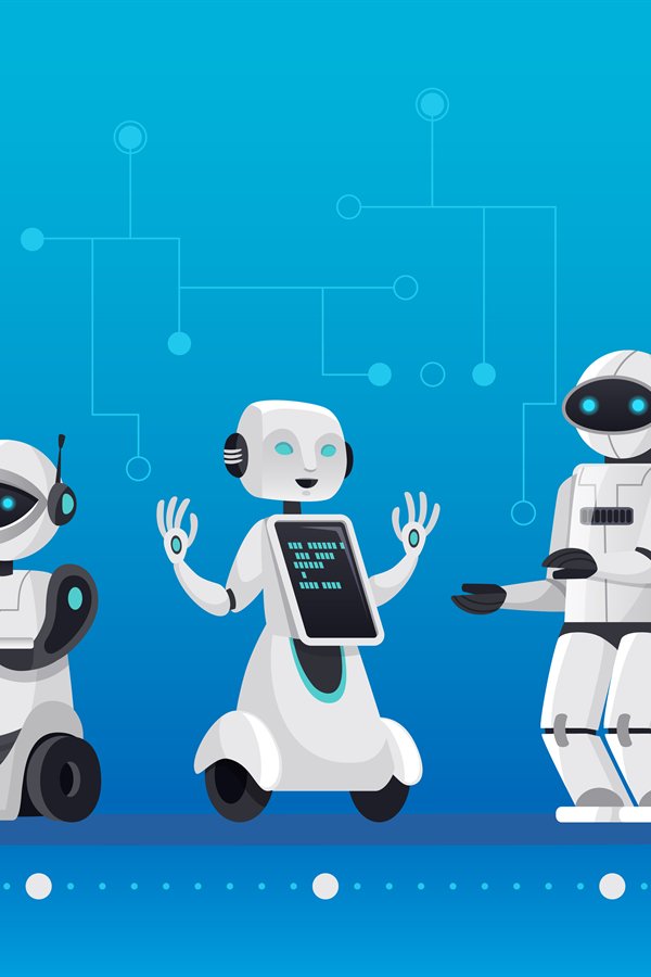 Robot generations. Robotics engineering evolution, robots ai