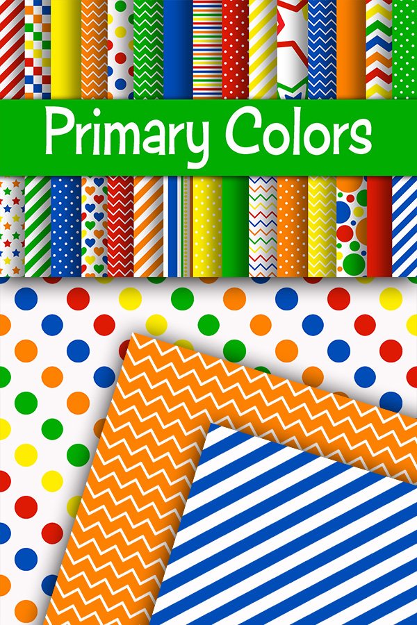 Primary Colors Digital Papers (37523)