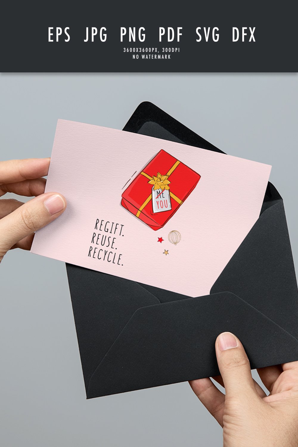 Eco friendly Gift card Sublimation Design zero waste funny