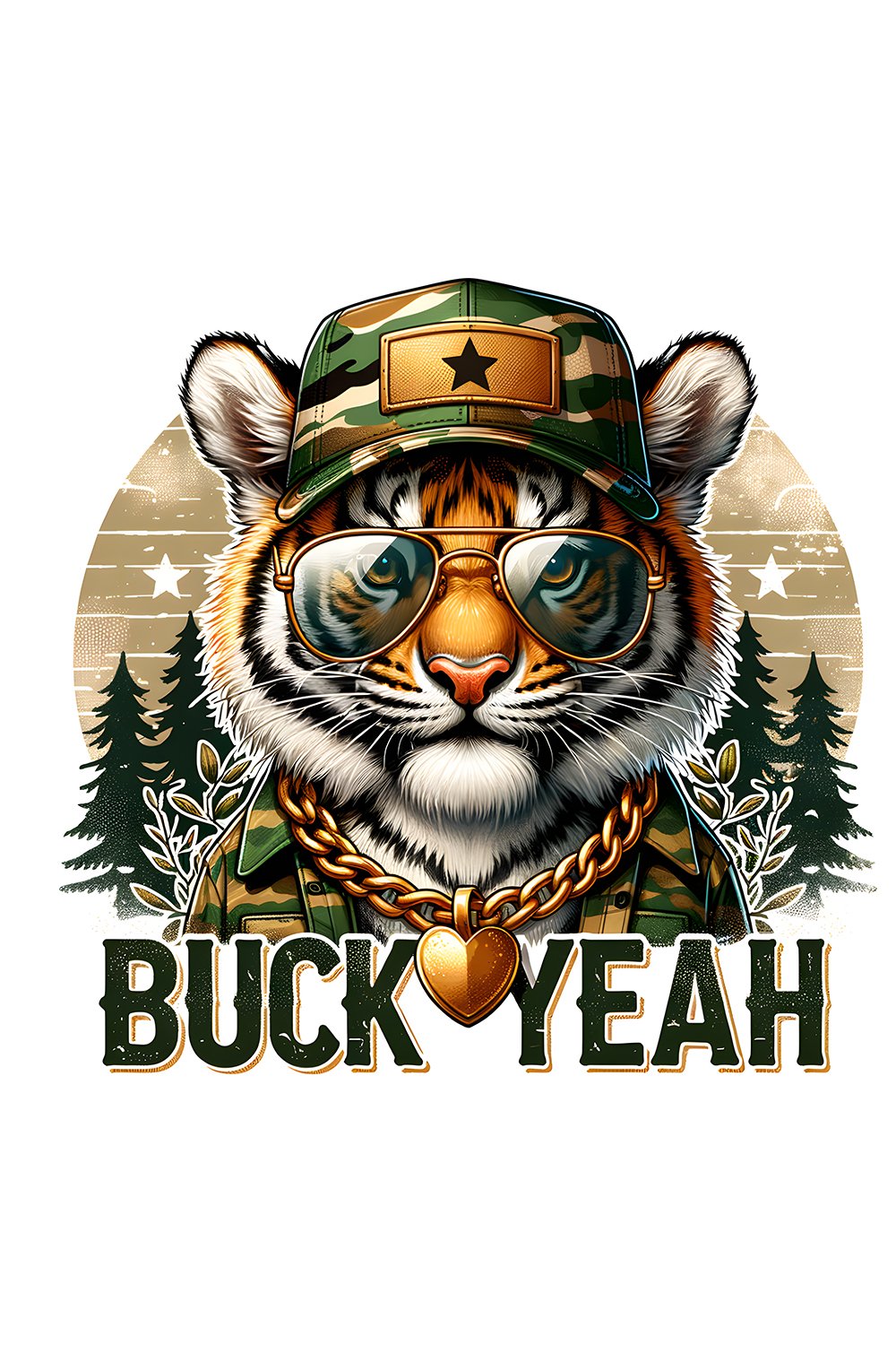 Buck Yeah Tiger Sublimation Design (3689551)