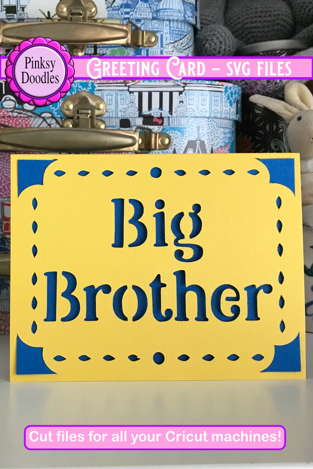Big Brother paper cut card svg cut files