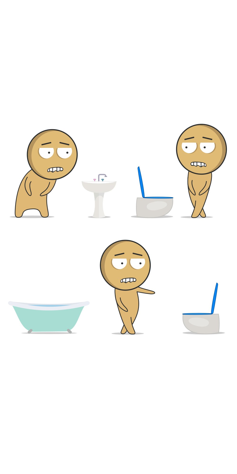 Restroom and Bathroom Clipart, Characters clipart, Toilet